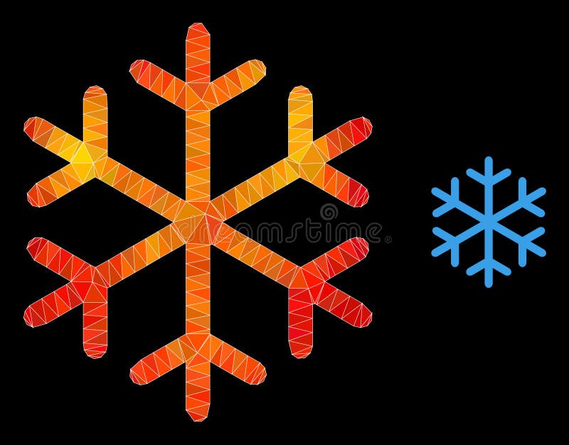 Vector Triangle Filled Snowflake Icon with Flame Gradient Stock ...