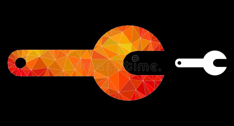 Vector Triangle Filled Spanner Tool Icon with Flame Gradient Stock ...