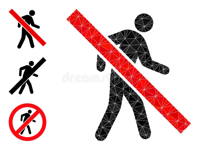 Vector Triangle Filled Stop Walking Pedestrian Icon and Similar Icons ...