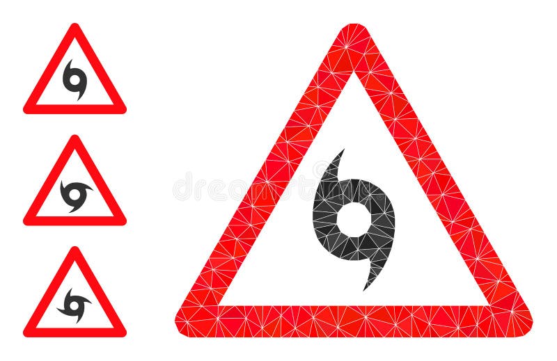 Vector Triangle Filled Storm Whirlpool Warning Icon with Bonus Icons ...