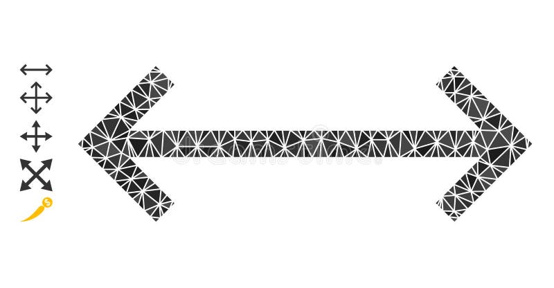 Vector Triangle Filled Stretch Arrows Icon and Additional Icons Stock ...