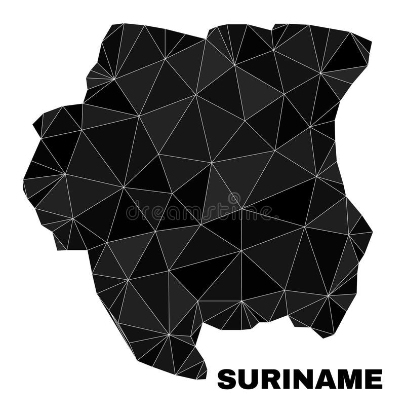 Vector Triangle Filled Suriname Map Stock Vector - Illustration of ...