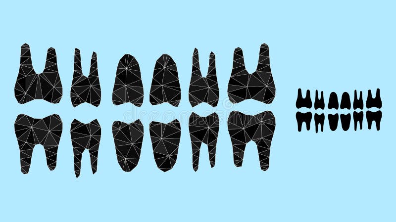 Vector Triangle Filled Teeth Jaw Icon Stock Vector - Illustration of ...