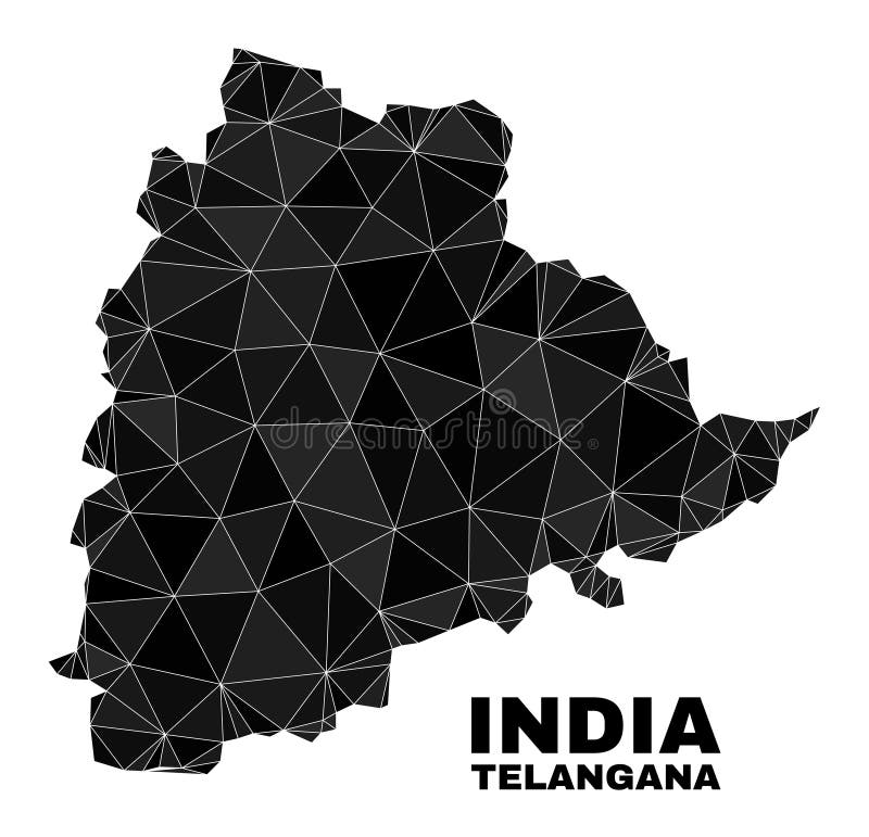 Vector Triangle Filled Telangana State Map Stock Vector - Illustration ...