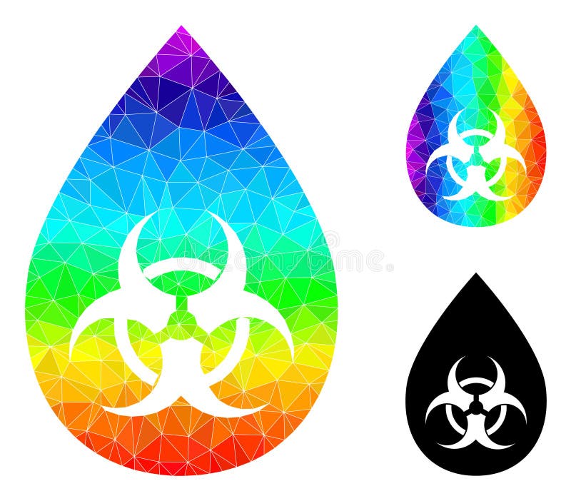 Vector Triangle Filled Toxic Liquid Drop Icon with Spectral Colored ...