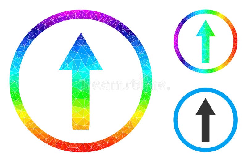 Vector Triangle Filled Up Rounded Arrow Icon with Rainbow Gradient ...