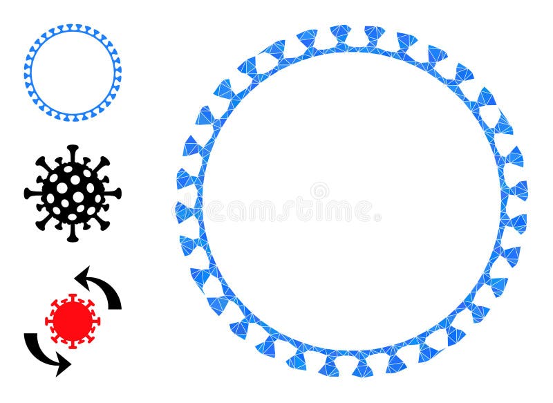 Vector Triangle Filled Virus Shell Icon with Bonus Icons Stock Vector ...