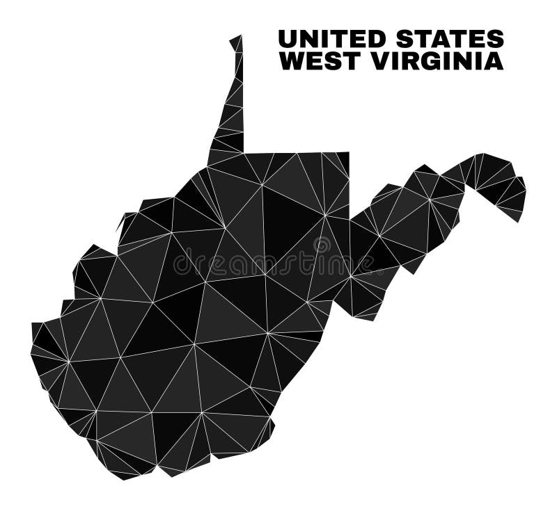 Vector Triangle Filled West Virginia State Map Stock Vector ...