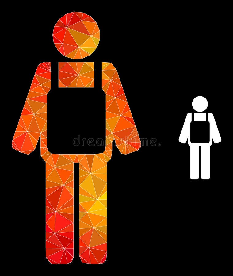 Vector Triangle Filled Worker Person Icon with Orange Colored Gradient ...