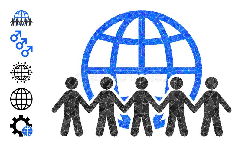 Vector Triangle Filled World People Icon and Additional Icons Stock ...