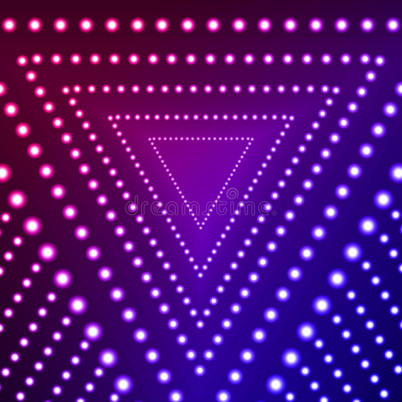 Vector Triangle Background, Glowing Circles, Green Lights on Dark ...