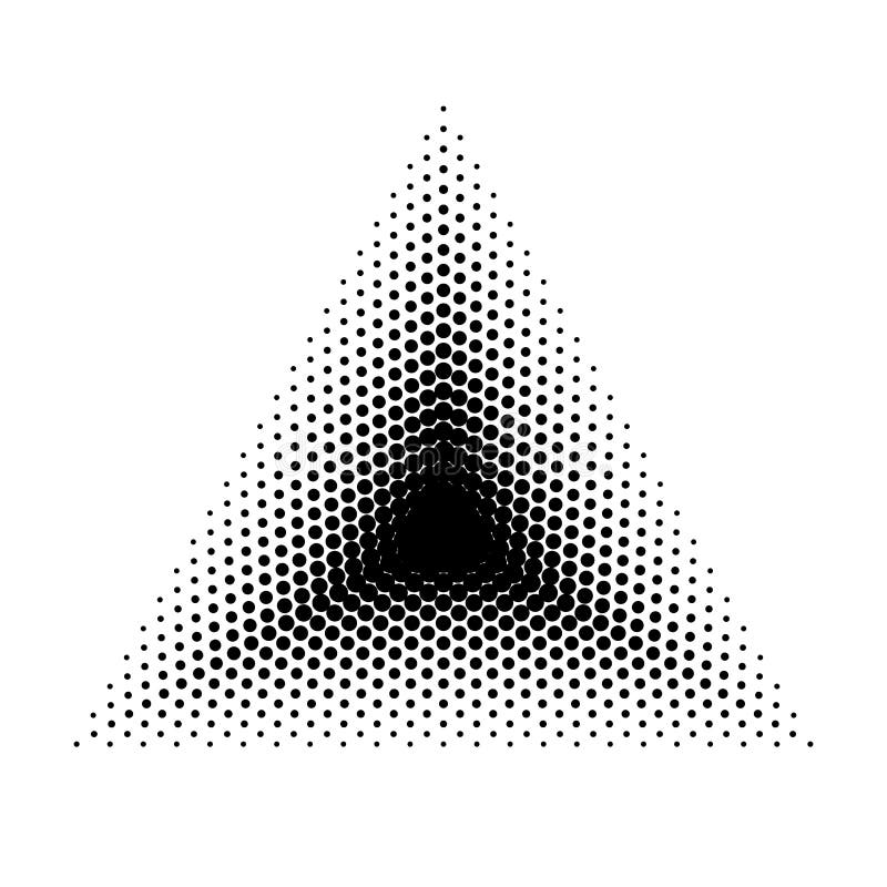 Dotwork Triangle Pattern Frame Shape. Halftone Triangle Abstract Black ...