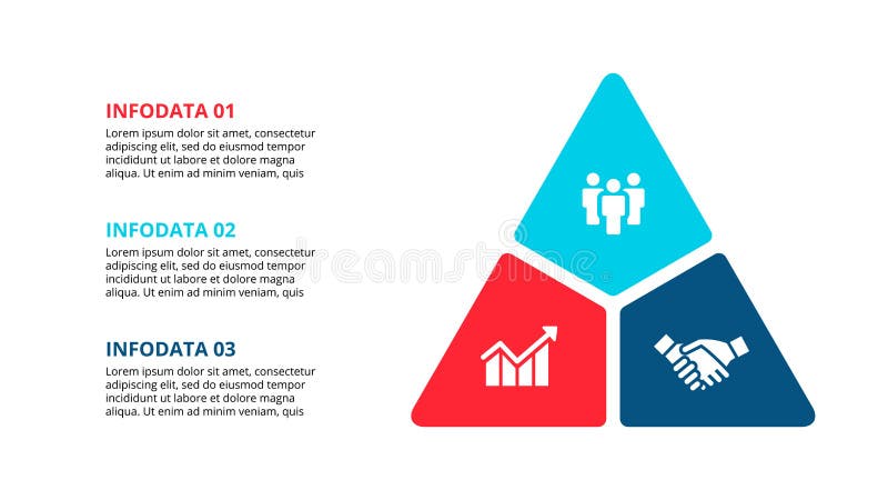 Vector Triangle Infographic with 3 Options for Presentation Stock ...