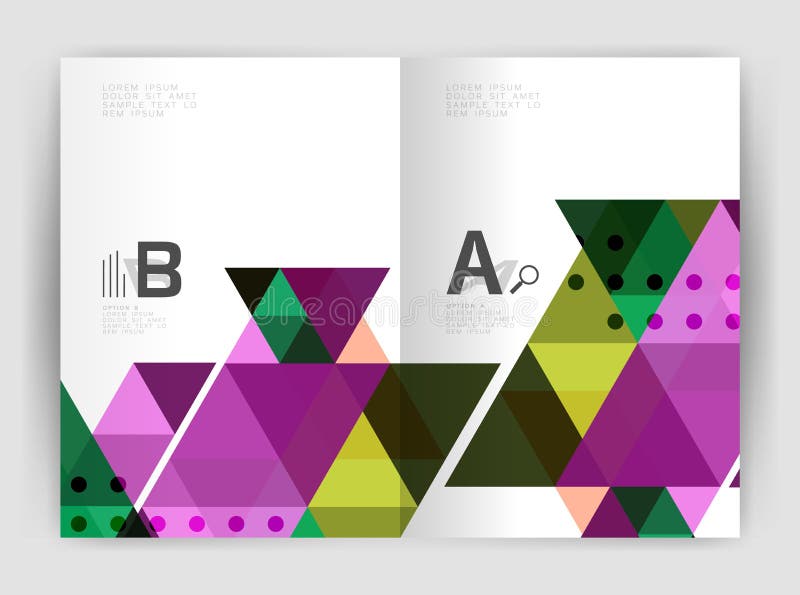 Vector Triangle Print Template Stock Illustration - Illustration of ...