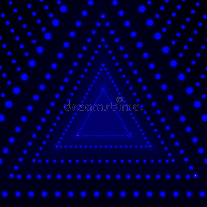 Vector Triangle Shining Background, Glowing Circles, Blue Pattern ...