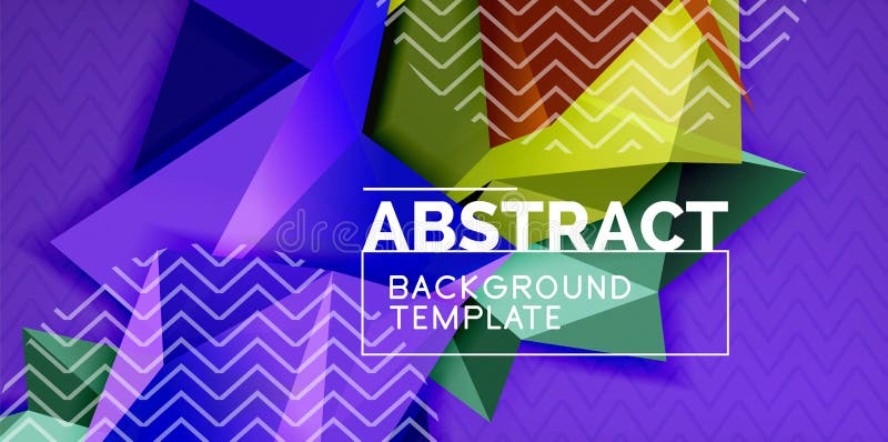 Vector Triangular 3d Geometric Shapes Background, Modern Poster Design ...