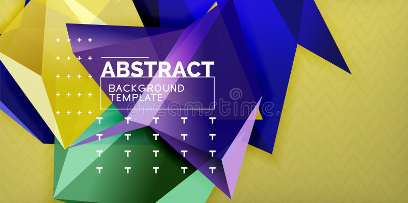 Vector Triangular 3d Geometric Shapes Background, Modern Poster Design ...