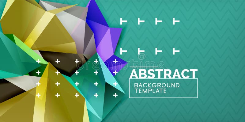 Vector Triangular 3d Geometric Shapes Background, Modern Poster Design ...