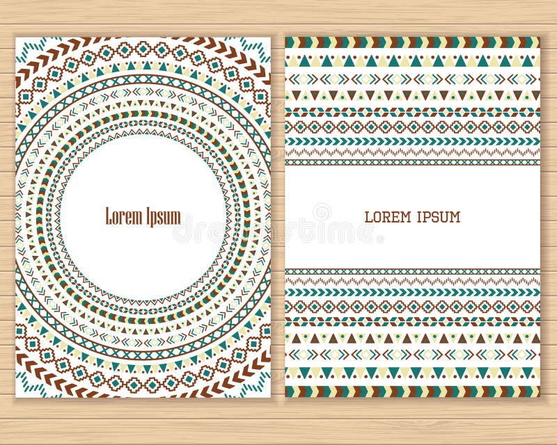 Tribal Aztec Geometric Pattern or Print in Circle Stock Illustration ...