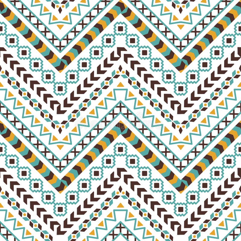 Vector Tribal Aztec Seamless Pattern Stock Vector - Illustration of ...