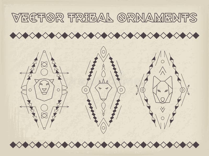 Vector Tribal Emblems stock vector. Illustration of geometrical - 79440254