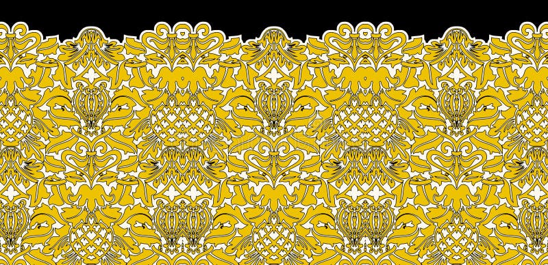 Vector Tribal Floral Border Design. Seamless Vector Floral Border ...