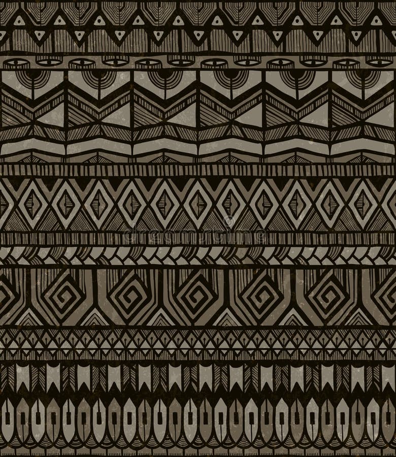 Vector Tribal Background. Abstract Pattern with Primitive Shapes. Hand ...