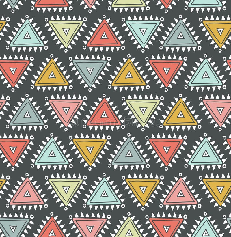Colorful Seamless Vector Tribal Pattern Stock Vector - Illustration of ...