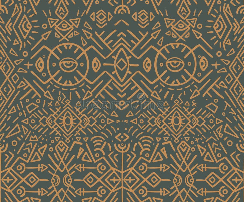 Vector Tribal Seamless Patterns Inspired by Indigenous Art. Geometric ...