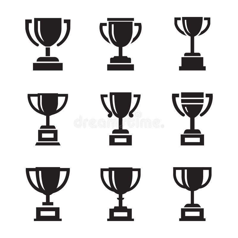 Vector Trophy Icon Collection. Trophy Icon Set Stock Vector ...