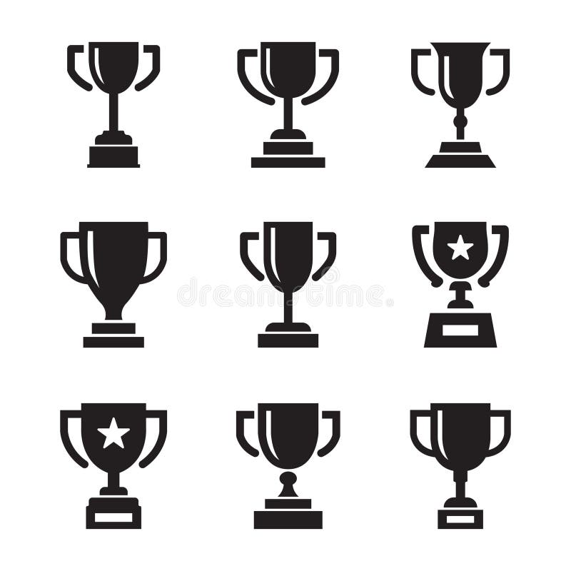 Vector Trophy Icon Collection. Trophy Icon Set Stock Vector ...