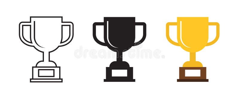 Vector Trophy Icon in Multiple Style. Flat Design Trophy Stock Vector ...