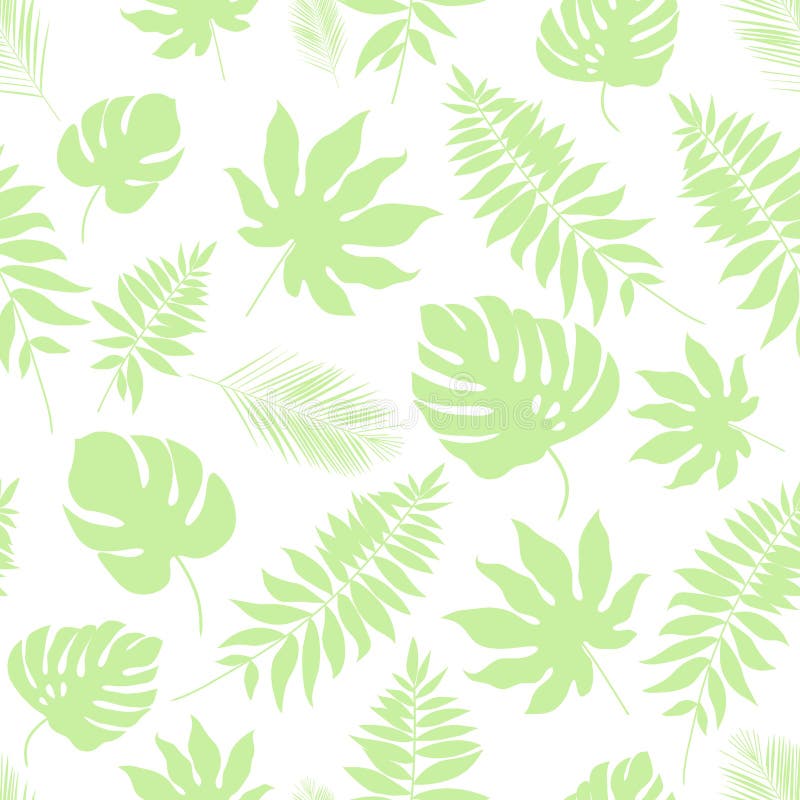 Vector Tropical Abstract Seamless Pattern. Tropical Palm Leaves ...