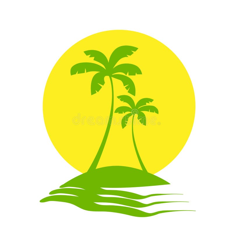 Vector Tropical Del Icono De La Isla De Sun De Las Palmeras Ilustración ...
