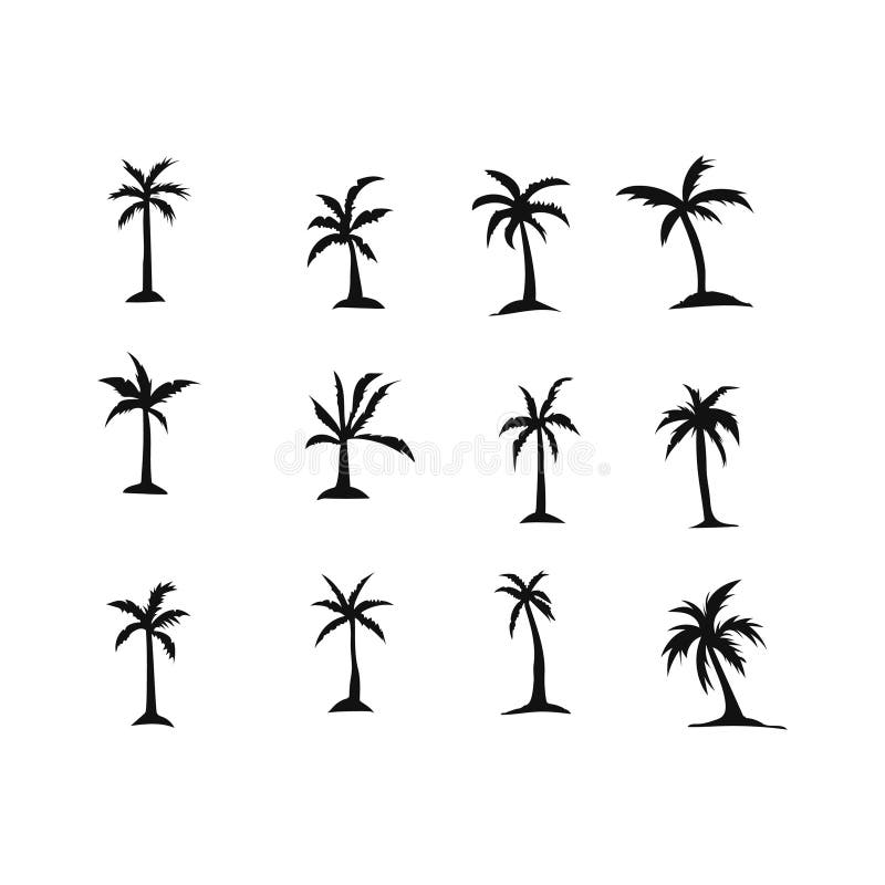 Vector Tropical Icon Palm Trees Palm Icon Palm Palm Icons Stock Vector ...