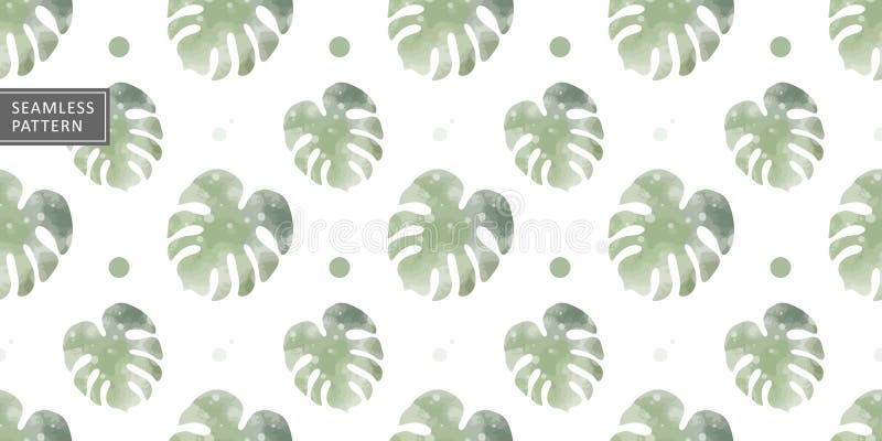 Vector Tropical Seamless Pattern with Monstera Leaves for Textiles ...