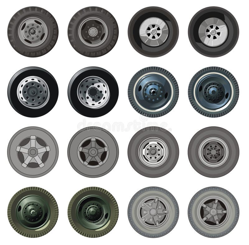 Vector truck wheels set stock vector. Illustration of painting - 5799718