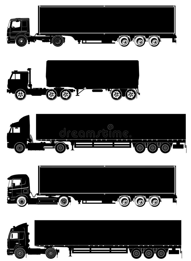 Semi Trucks Outline Stock Illustrations – 140 Semi Trucks Outline Stock ...