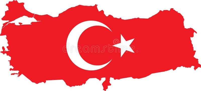 Vector Turkish Map with Flag. Stock Vector - Illustration of religion ...