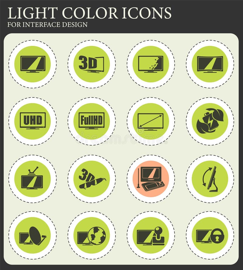 FHD and QHD Specifications Icon Set, Full Hd and Quad Hd Display ...