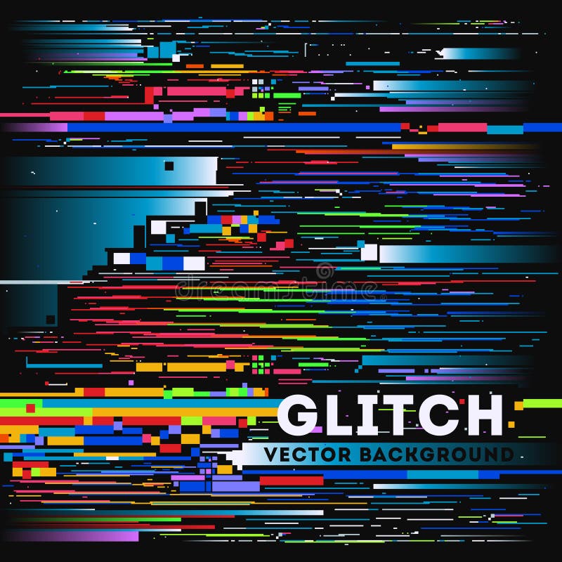 Glitch Effect Elements Set. TV Distortion, Digital Noise Abstract ...