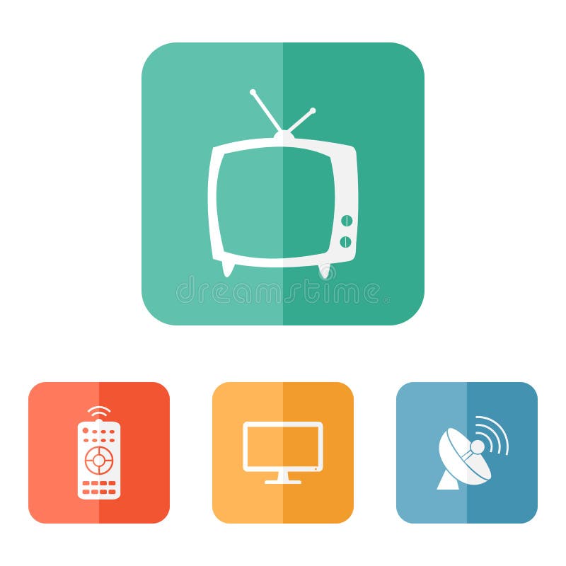 Vector tv related icons stock illustration. Illustration of equipment ...