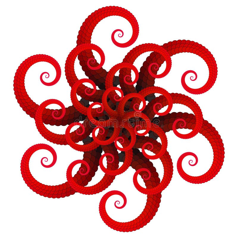 Vector Twirl Mandala Art Openwork Radial Symmetry Flourish Pattern ...