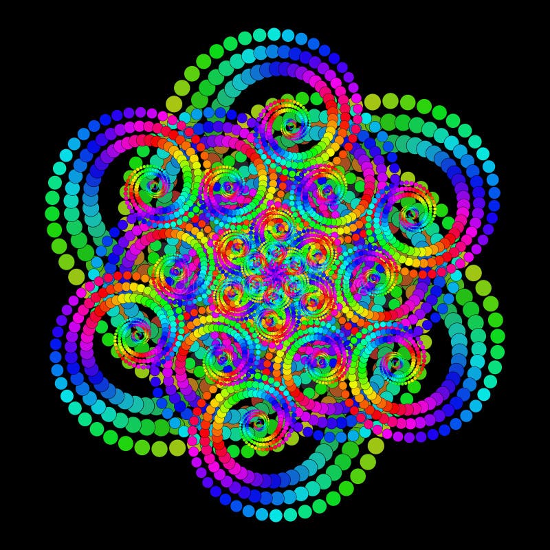 Vector Twirl Mandala Art Openwork Radial Symmetry Flourish Pattern ...