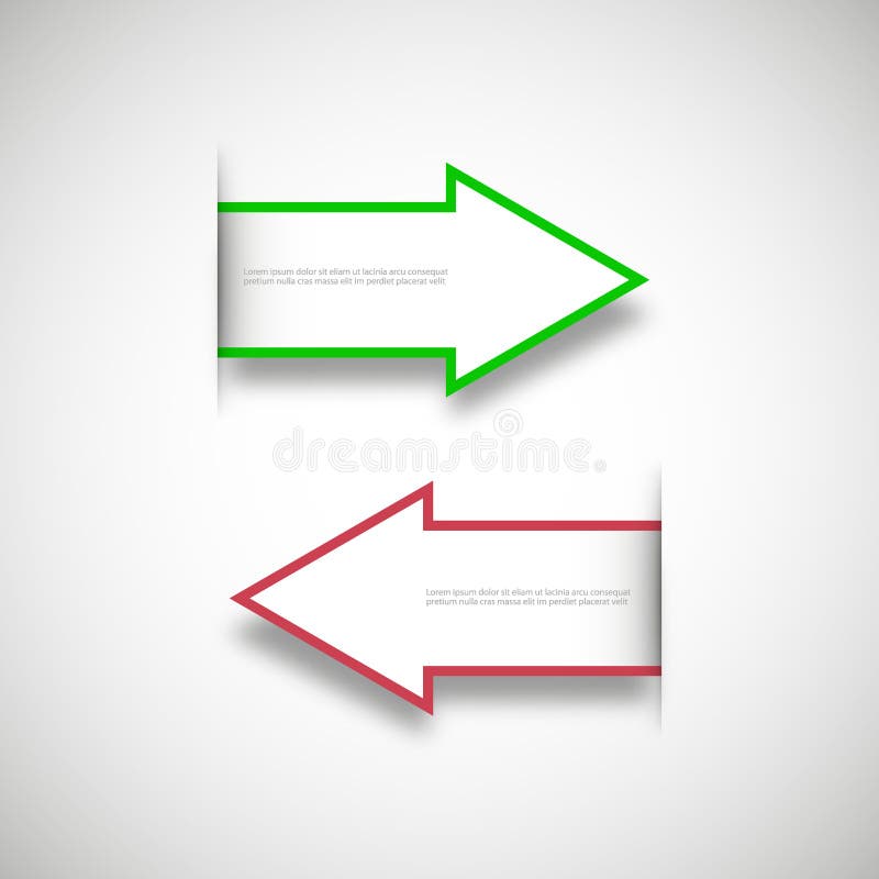 Vector Two Arrows Pointing Left and Right, Arrows with Shadows on an ...