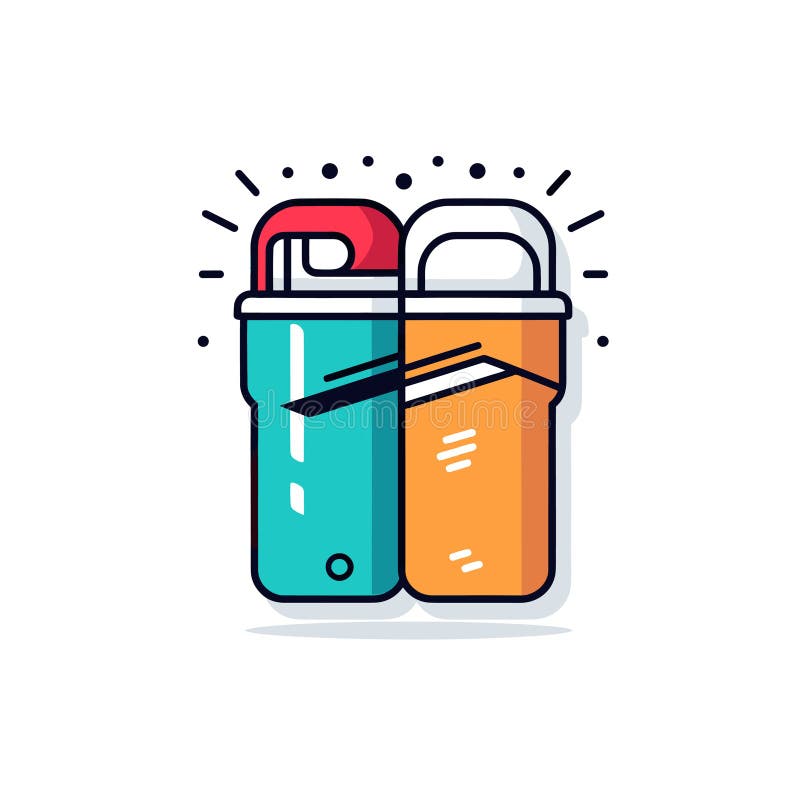 Vector of Two Bottles with Straws Side by Side Stock Vector ...
