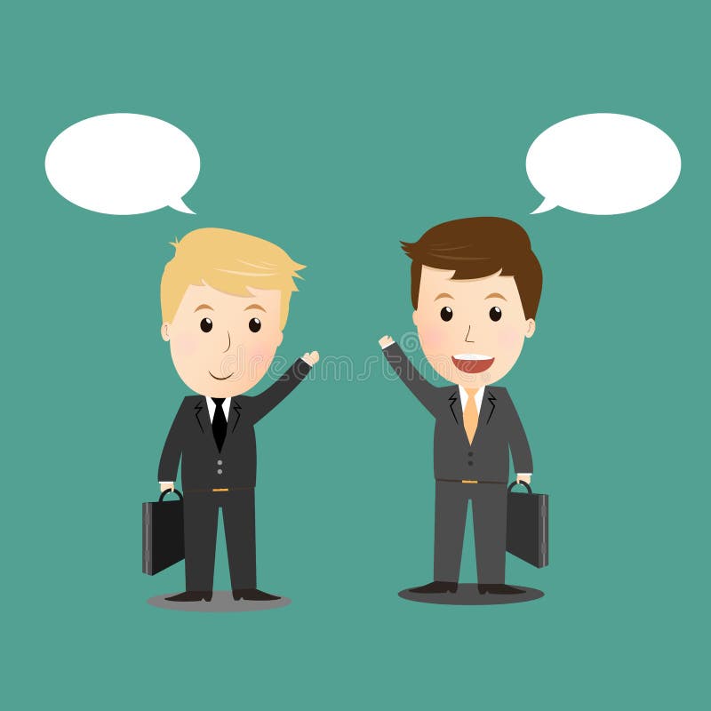 Two Business People Talking and Discussing. Stock Vector - Illustration ...