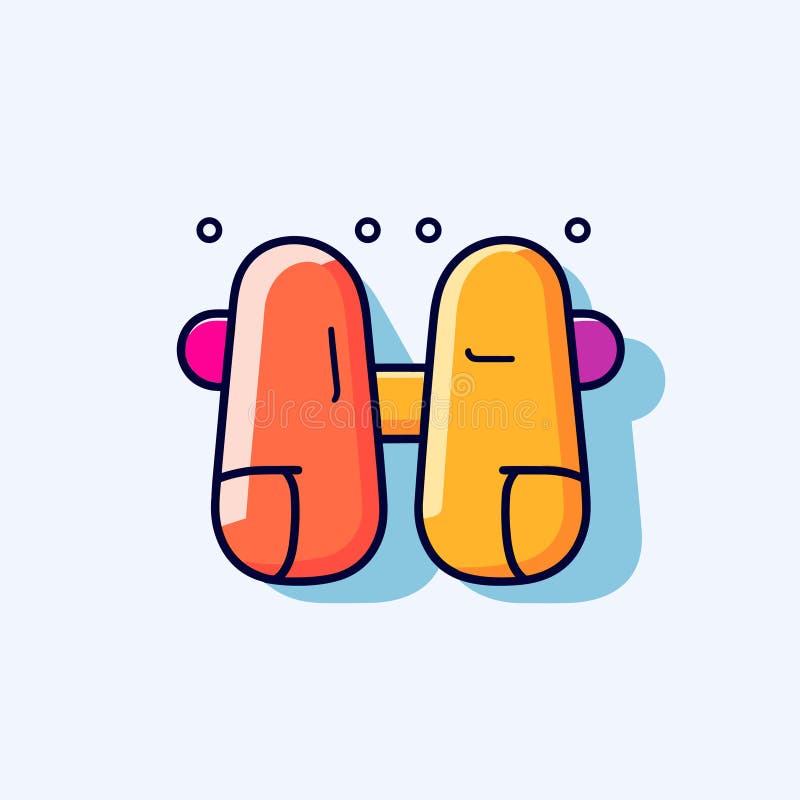 Vector of Two Colorful Objects Placed Side by Side in a Simple and ...