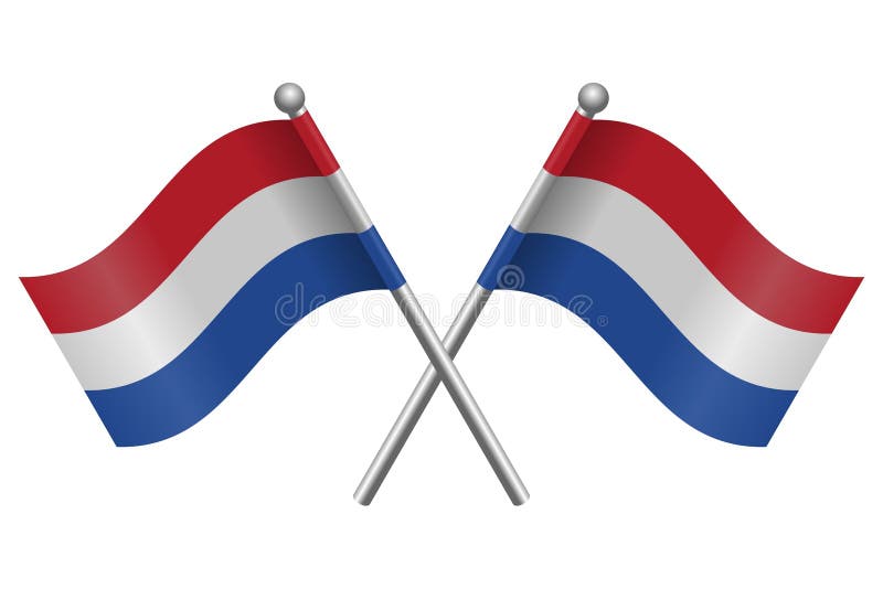 Vector of Two Crossed Dutch Flags on a Silver Pole Stock Vector ...