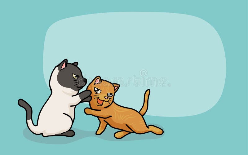 Vector Two Cute Cats are Play Stock Vector - Illustration of kitty ...